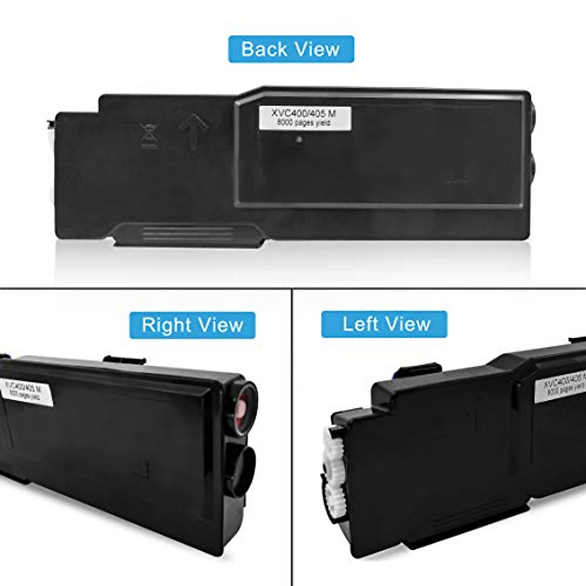 C400 C405 Remanufactured Toner Cartridges 4 Colors 10500 Pages for 106R03524, 8000 Pages CMY for 106R03525 106R03526 106R03527 for Xerox C400n C400dn C405n C405dn Printers (1*Black, Extra High Yield)
