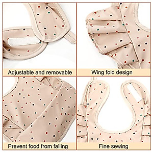 Ramede 3 Pcs Waterproof Baby Bib Washable Toddler Bibs Soft Feeding Bibs with Food Catcher for Baby Boy or Girl Eating Travel Home Supplies, Lovely