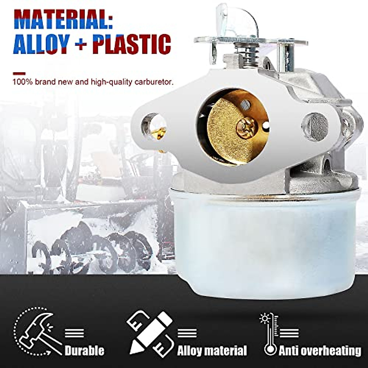 YOFMOO Carburetor Compatible for Toro CCR Powerlite CCR1000 38170 38171 38172 38173 38175 38176 38177 38178 38182 38183 38190 38191 38195 38196 38400 38405 Craftsman Tecumseh Yardmachine Snowblower