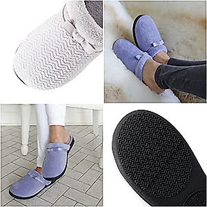 isotoner Women's Chevron Slip On Clog Slippers with Moisture Wicking for Indoor/Outdoor Comfort and Arch Support, Periwinkle, 8.5-9 M US