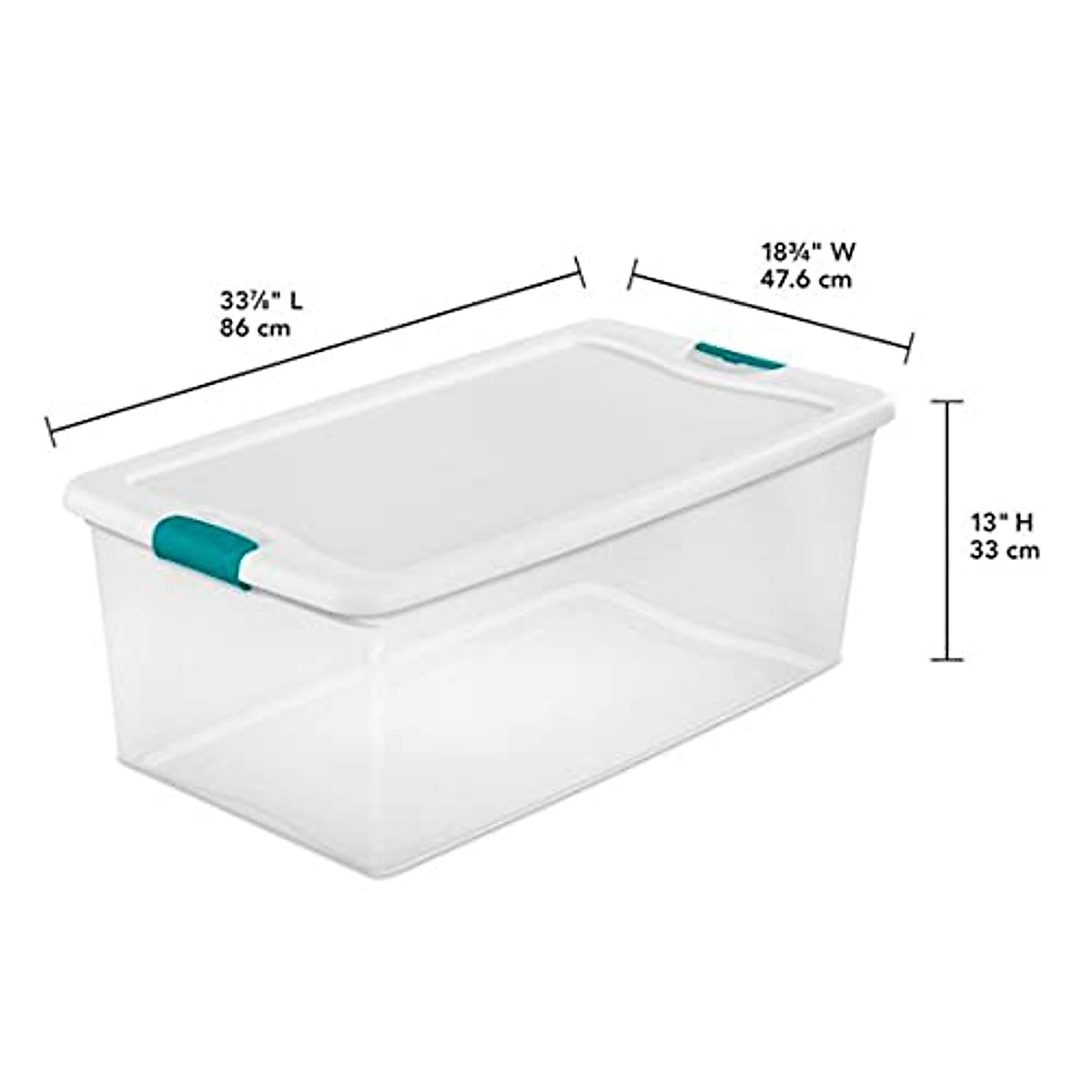 Sterilite 106 Quart Clear Plastic Stackable Storage Container Bin Box Tote with White Latching Lid Organizing Solution for Home & Classroom, 12 Pack