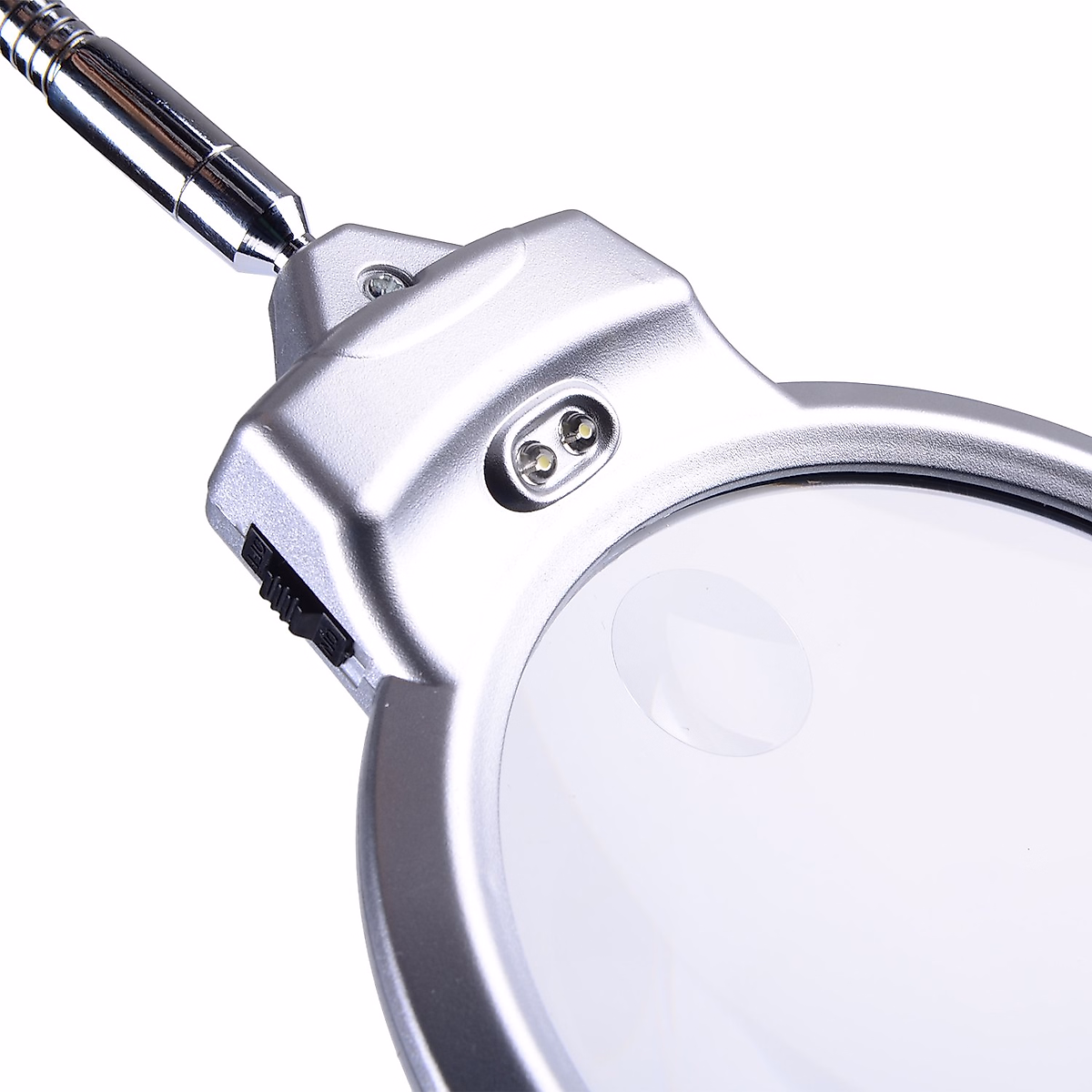 XYK Large 2X 5X LED Lighted Magnifier with Stand - Folding Design with 2 LED Lamp and Jumbo 5.5 Inch Lens - Best Hands Free Magnifying Glass with Light for Reading