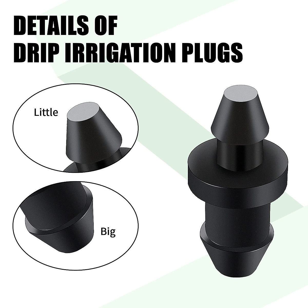 Drip Irrigation Plugs Black Irrigation Plugs 1/4 inch Tube End Closure Irrigation Plugs Goof Hole Plugs for Irrigation Dig Home Garden Lawn Pipe Supplies (100 Pieces)