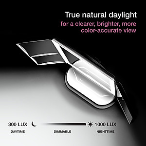 Fancii Makeup Mirror with Natural LED Lights, Lighted Trifold Vanity Mirror with 5X & 7X Magnifications - 40 Dimmable Lights, Touch Screen, Cosmetic Stand - Sora (White)