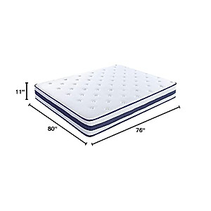 Olee Sleep 11 Inch Coastline Gel Memory Foam InnerSpring Hybrid Mattress, Mattress In a Box, CertiPUR-US Certified, King