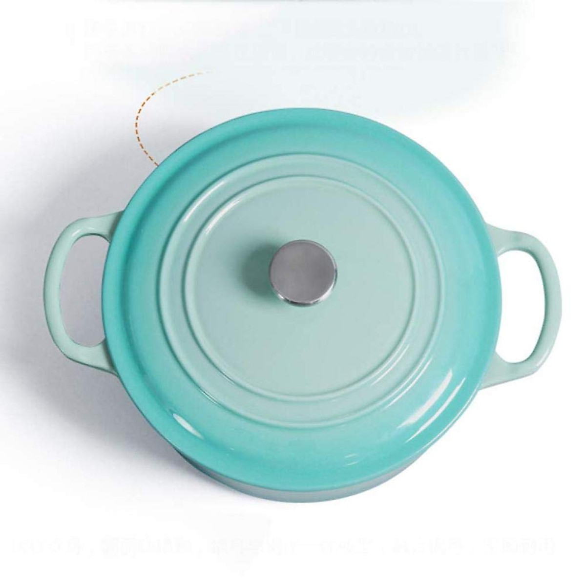 MYYINGBIN Cast Iron Pot with Non-Stick Enamel Coating Soup Casserole Stew Pot with Handle Easy Clean, Blue, 4L