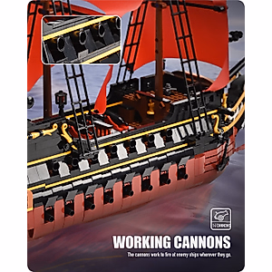 Nifeliz Queen Pirate Ship, Large Pirate Ship Building Block Kit, Creative Model Set and Assembly Toy for Adults (3,694 Pieces)