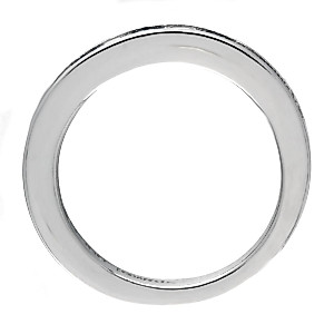 1000 Jewels Olivia B: Princess-cut SImulated Sapphire & IOF CZ Semi-Eternity Wedding Band Silver, 3132A sz 7.0