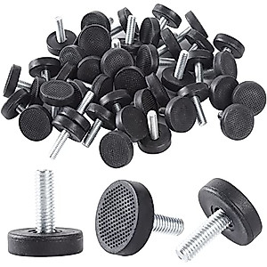 Yasashii 100 PCS M6 Thread Adjustable Furniture Levelers, Galvanized Steel Levelers Screw for Furniture Legs, Threaded Leveling Feet Glides for Table Legs, Chair Legs, Cabinet and Sofa Legs