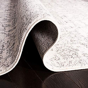 SAFAVIEH Madison Collection Area Rug - 10' x 14', Silver & Ivory, Snowflake Medallion Distressed Design, Non-Shedding & Easy Care, Ideal for High Traffic Areas in Living Room, Bedroom (MAD603G)