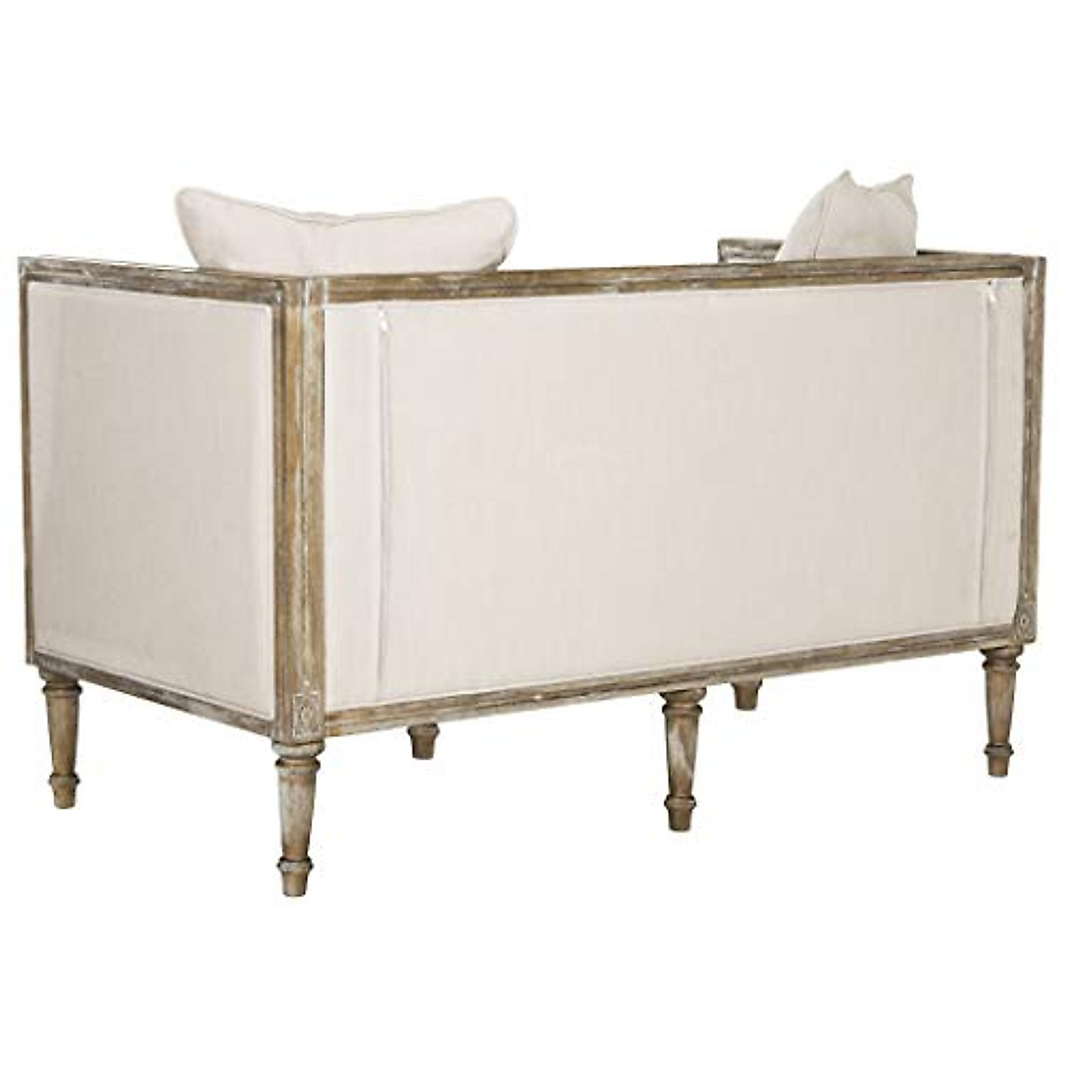 Safavieh Home Collection Leandra French Country Settee, Beige/Rustic Oak