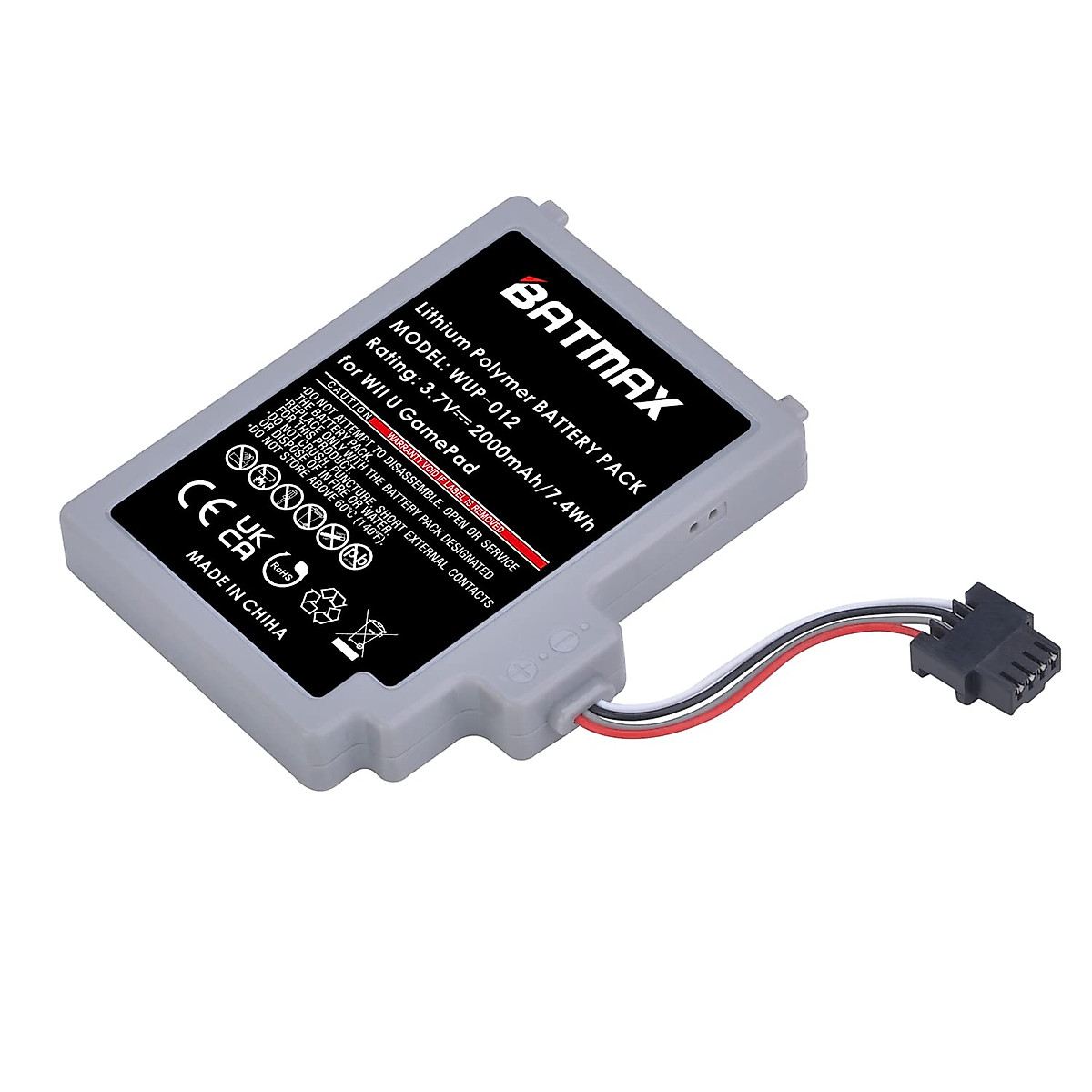 Batmax High Capacity 2000mAh WUP-010 Replacement Battery for Nintendo Wii U Gamepad WUP-012