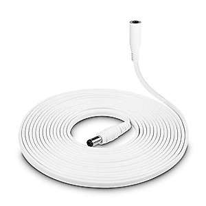 Power Extension Cord Replacement for Alexa Dot 3rd Generation, Dot 4th gen, Show 5, Dot with Clock, TV Cube, Spot - White DC Plug Extension Cable 16 ft