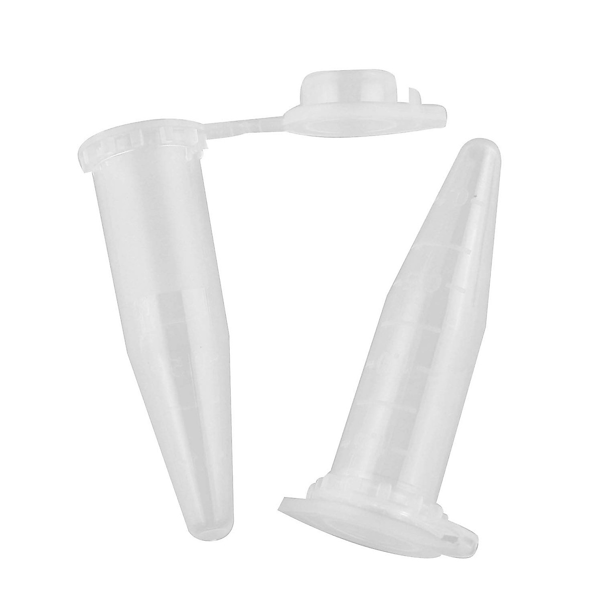 JCBIZ 100pcs Plastic Centrifuge Tube with Snap Cap 1.5ml Clear Test Tube Sample Container Tube with Lid and Scales for Laboratory or Handicrafts