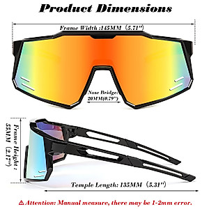 FEISEDY Sports Sunglasses Wraparound 80s Visor Men Women Outdoor Shield Baseball Sunglasses B4125