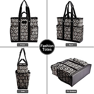 DEMOMENT Water Resistance Large Canvas Utility Tote Bag,Work Teacher Nurse Shoulder Women Bag (Sunflower)…