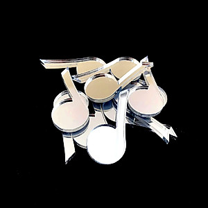 Super Cool Creations Crotchet Musical Note Shaped Crafting Mirrors, Set of 10, Many Colours, Shatterproof Acrylic, Latte, Pack of 10 x 3cm