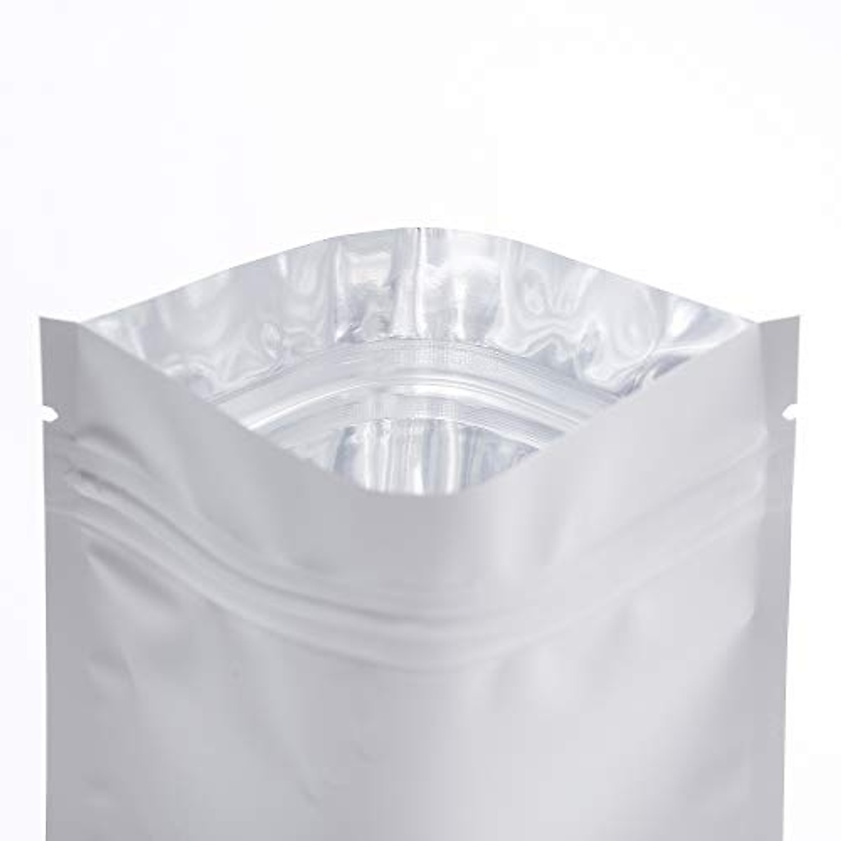 QQ Studio 100pcs Double-Sided Matte Foil Flat Packaging Zipper Seal Bags (3" x 4", Matte White)