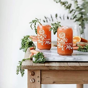 AYERMOYO Bride to Be Gifts-Bridal Shower Gifts-Engagement Gift-Engagement Gifts for Women-Engaged Gifts for Her- Bride Gifts-16 OZ Future Mrs Can Glass