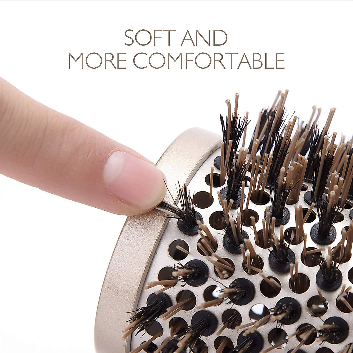 Baasha Hair Brush, Large 3 Inch Round Brush with Boar Bristle, Vented Ceramic Barrel, for Long Hair, Curly Hair, Salon Quality, 1 Count