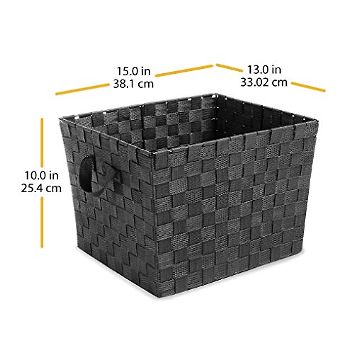 Whitmor Woven Strap Tote Black