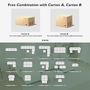 YMXLTD L Shaped Couch with Storage, Modular Sectional L Sleeper Sofa Cama Moderno Sets for Home Living Room, Lounge Sofa Couch Sectional Convertible for Bedroom, Office - Cloud Couch/Beige Couch