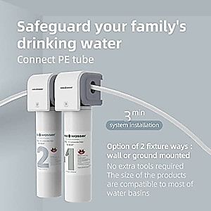 Weiss Wasser Ultra-Filtration Under Sink Water Filter, Reduces Lead, Chlorine, Bad Taste & Odor, Under Counter Water Filter Direct Connect to Kitchen Faucet, with Dedicated Faucet,WU2.SH01