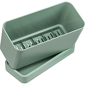 Brabantia Sink Organizer (Jade Green) Non-Slip, Non-Scratch Kitchen Countertop Storage Caddy for Dish Brush, Soap, Cloths