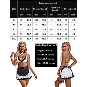 Avidlove Maid Lingerie For Women Sexy Cosplay Lingerie Role Play Lingerie Sexy Halloween Costumes Outfits White Large