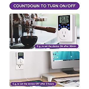 Timer Outlet, Nearpow Multifunctional Infinite Cycle Programmable Plug-in Digital Timer Switch with 3-Prong Outlet for Appliances, 15A/1800W