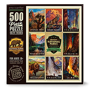 Americanflat 500 Piece National Parks Jigsaw Puzzle 18x24 Inches by Anderson Design Group