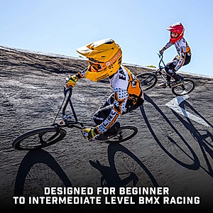 Mongoose Title Pro XXL BMX Race Bike with 20-Inch Wheels in Red for Beginner or Returning Riders, Featuring Lightweight Tectonic T1 Aluminum Frame and Internal Cable Routing