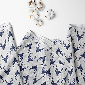 Bacati - 2 Pack Tribal/Aztec/Triangles Silky Soft Breathable 100% Cotton Muslin Baby Crib Fitted Sheets - Fits Standard 28 x 52 x 5 Crib & Toddler Mattresses (Navy Bucks)