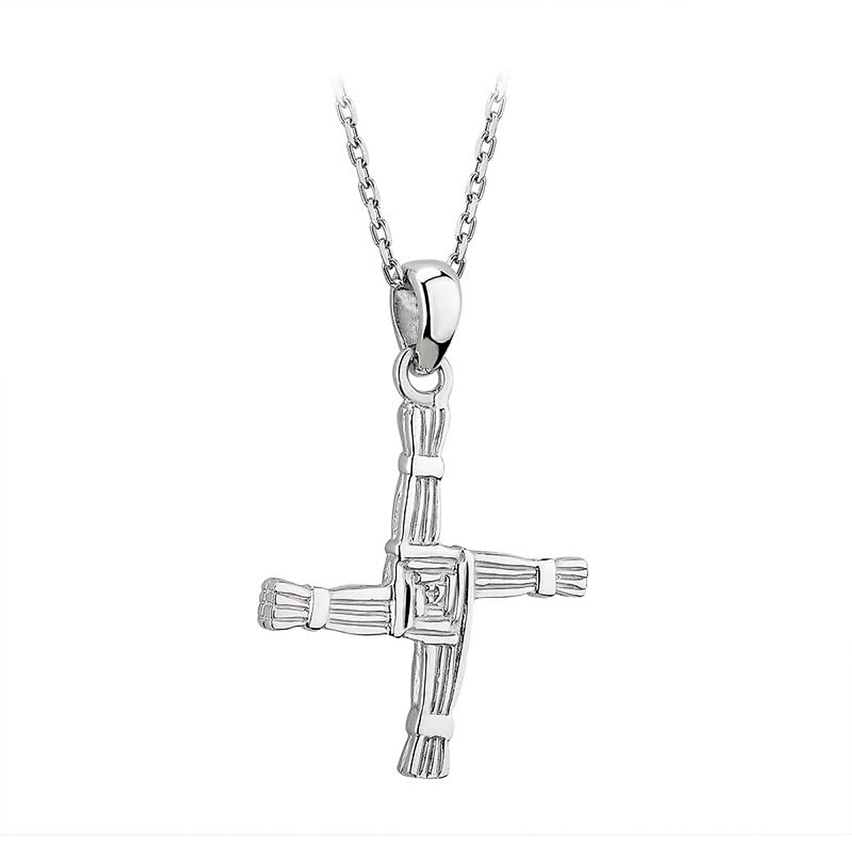 Biddy Murphy St. Brigid Cross Necklace Sterling Silver Two Sided Made in Ireland