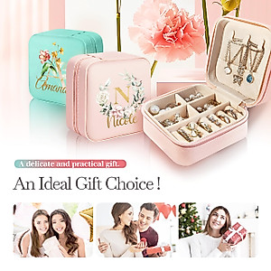 Caramel Sweet Life Jewelry Box | Personalized Jewelry Organizer | Mom Gifts | Small Travel Jewelry Case with Initial Design