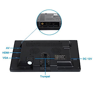 PONPY 7" Ultra Thin 16:9 HD 800x480 Color TFT LCD Display Monitor Touch Button Monitor Screen with AV HDMI VGA Video Input