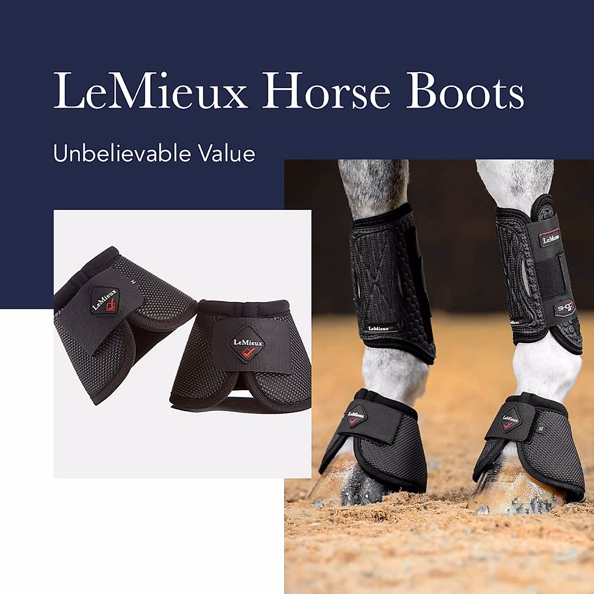 LeMieux Rubber Bell with Fleece Overreach Horse Boots - Protective Gear and Training Equipment - Equine Boots, Wraps & Accessories (Black - XLarge)