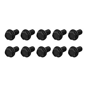 METALLIXITY Flanged Hex Head Bolts (M7x17mm) 12pcs, Left Hand Hexagon Bolt Reverse Thread Screw - for House Construction Machine Fasteners