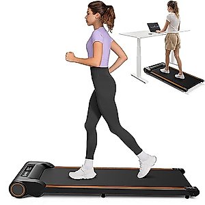 Walking Pad, UREVO Under Desk Treadmill for Home Office, Portable Walking Pad Treadmill Under Desk with Wider Running Belt, Dual Control