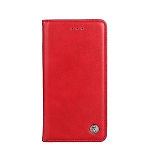 Fansipro Wallet Folio Case for Oppo Reno 2 Z, Premium PU Leather Slim Fit Cover for Reno 2 Z, 3 Card Slots, Align Cutouts, Red