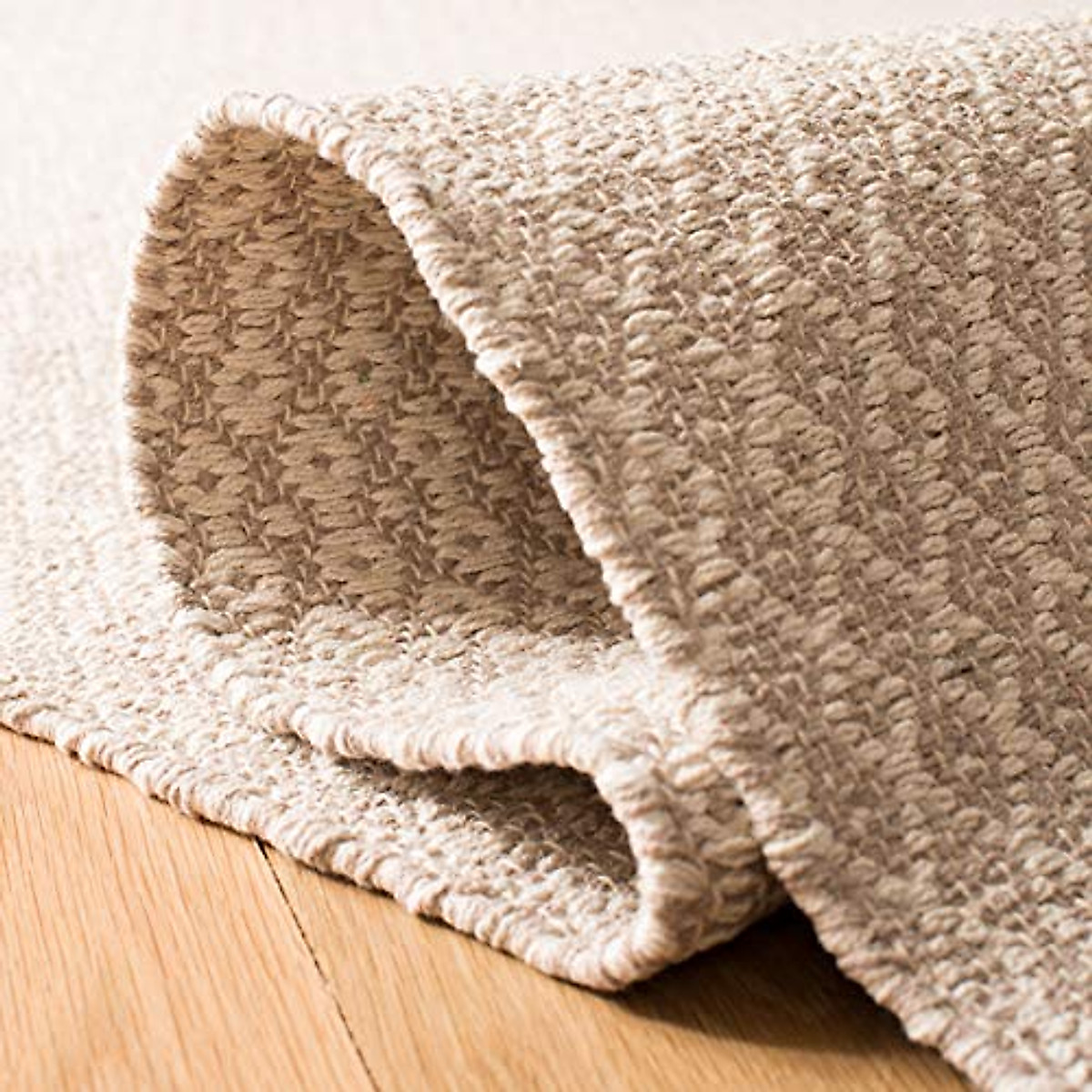 SAFAVIEH Montauk Collection Area Rug - 6' x 9', Ivory & Grey, Handmade Flat Weave Boho Farmhouse Cotton, Ideal for High Traffic Areas in Living Room, Bedroom (MTK339A)