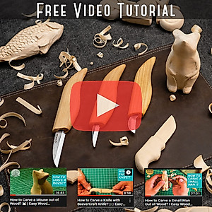 BeaverCraft S15 Whittling Kit Wood Carving Kit for Beginners - Wood Carving Tools Set - Whittling Knife Set Whittling Tools Wood Carving Wood for Beginners, Wood Whittling Kit for Beginners