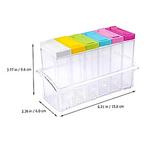 Cabilock Spices 1 Set household jars multi-function salt jars seasoning bottles transparent salt shakers creative pepper shakers kitchen jars with cover duster