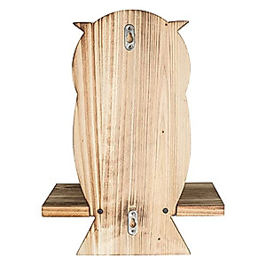 ALONLIENGU Floating Shelves Wall Mounted, Wood Hanging Shelf for Bedroom Living Room Bathroom Kitchen, Owl Animal Shape (Torched Wood)