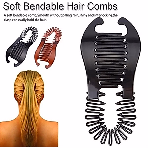 Banana Hair Clips for Women Set - Banana Clips Hair for Thick Hair, banana clips hair for fine hair, Flexible Hair Banana Grips Ponytail Holder Hair Comb Hair Accessories (C)