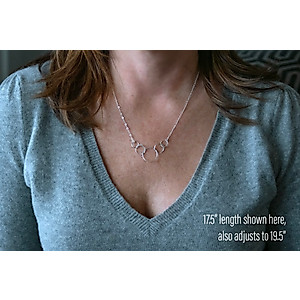 EFYTAL 50th Birthday Gift for Her, Sterling Silver 5 Circle Necklace, 50th Birthday Gifts For Women, Cool Gifts for 50 Year Old Woman, 50th Birthday Decorations, 50th Birthday Gift Ideas, Turning 50