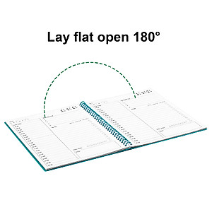 Daily Planner Undated, To Do List Notebook with Hourly Schedule, Time Management Manual and Planner, Personal Organizers, 7.6"x10.2", 48 Sheets/96 Pages, Green