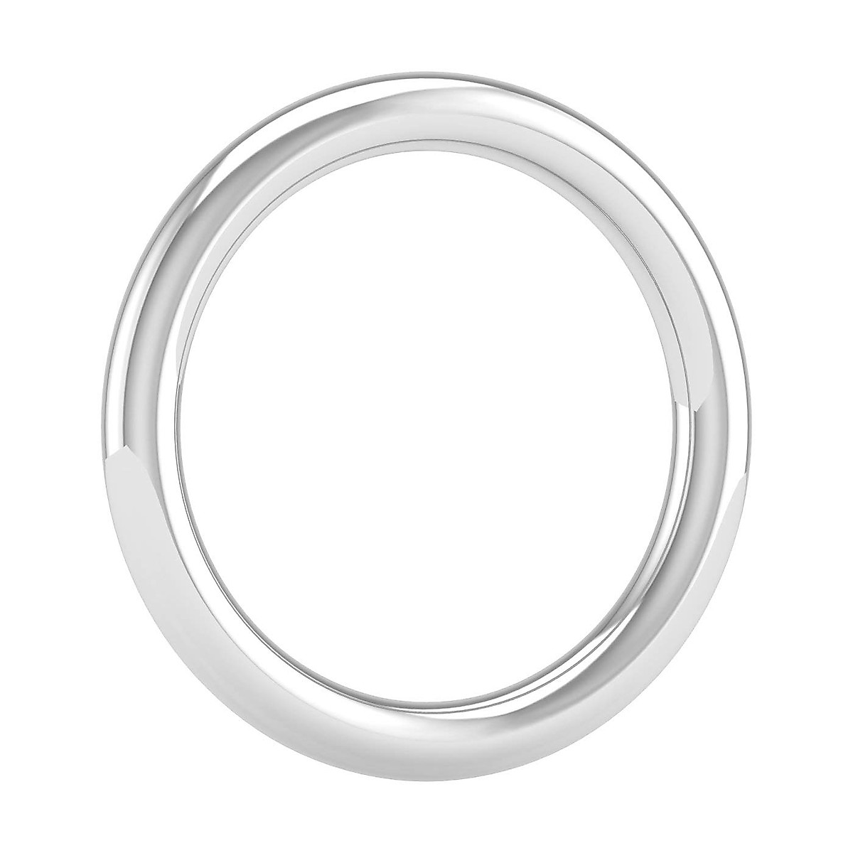 14K White Gold 2.5mm Plain Wedding Band (Ring Size 6)