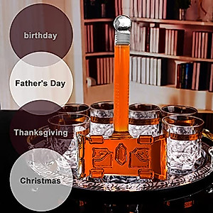 WUIIEN Decanter with Airtight Stopper - Liquor Glass Alcohol Bottle for Wine Bourbon Tequila Vodka Juice Unique Hammer Cool Funny Anniversary Birthday Gifts with Box for Men Boyfriend Dad 400ml