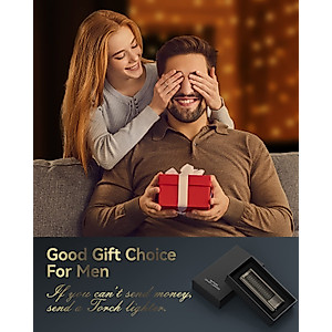 Kollea Torch Lighter, Double Jet Flame Refillable Butane Lighter, Windproof Pocket Lighter with Punch and Stand, Cool Idea Gift for Men (Butane Gas Not Included)